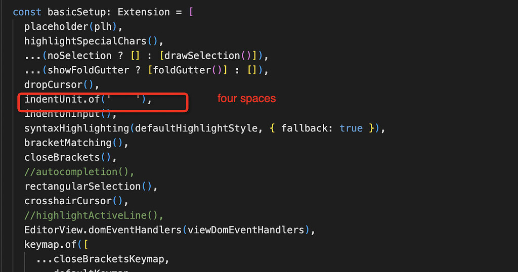 how to dynamic set the space num of indent num - discuss.CodeMirror