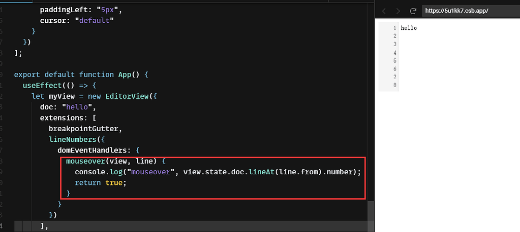 The line data obtained by mouseover is inaccurate - v6 - discuss.CodeMirror