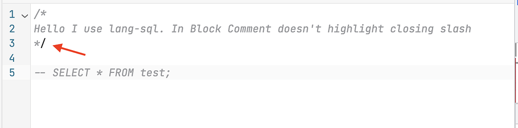 Highlighting in block comment (lang-sql) - v6 - discuss.CodeMirror