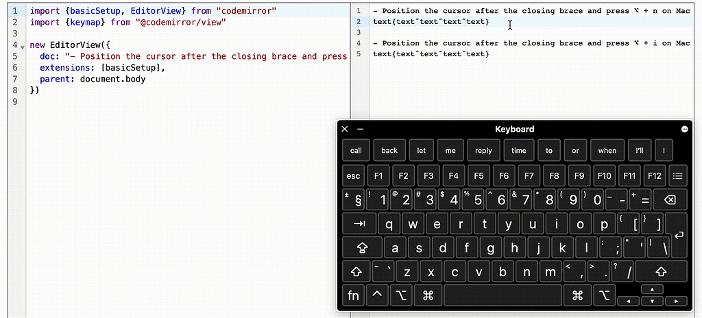 Accent keys makes cursor jump backwards in Safari - v6 - discuss.CodeMirror Accent keys makes cursor jump backwards in Safari - v6 - discuss.CodeMirror