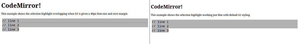 Issue with selection highlight overlapping - v6 - discuss.CodeMirror